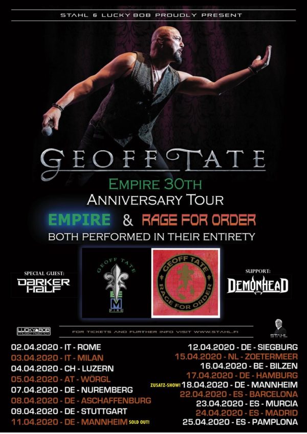 Geoff Tate - Empire 30th Anniversary Tour 2020 • metal.de